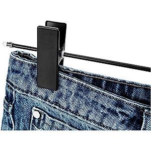 Jetdio Metal Heavy Duty Pants Skirt Slacks Hangers,Trousers Hangers with Two Adjustable Clips and 360-degree Swivel Hook, 12 Pack, Matt Black