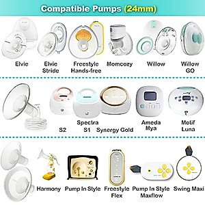 Nenesupply 19mm Flange Insert Compatible with Elvie Flange Pump Parts Elvie Stride Flange Momcozy Medela Flange Spectra Willow Reduce 24mm to 19mm Use as Elvie Inserts Medela Insert Momcozy Insert