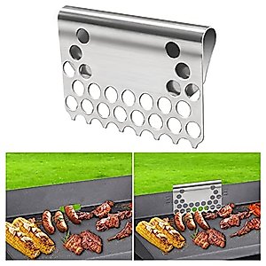 Grill Food Mesh Screen, Grill Grease Cup Filter, Stainless Steel Food Fighter Mesh Screen Blocks Food Falling into Tray, Cooking Accessories for Black Stone Flat Top Griddle and Other Grills