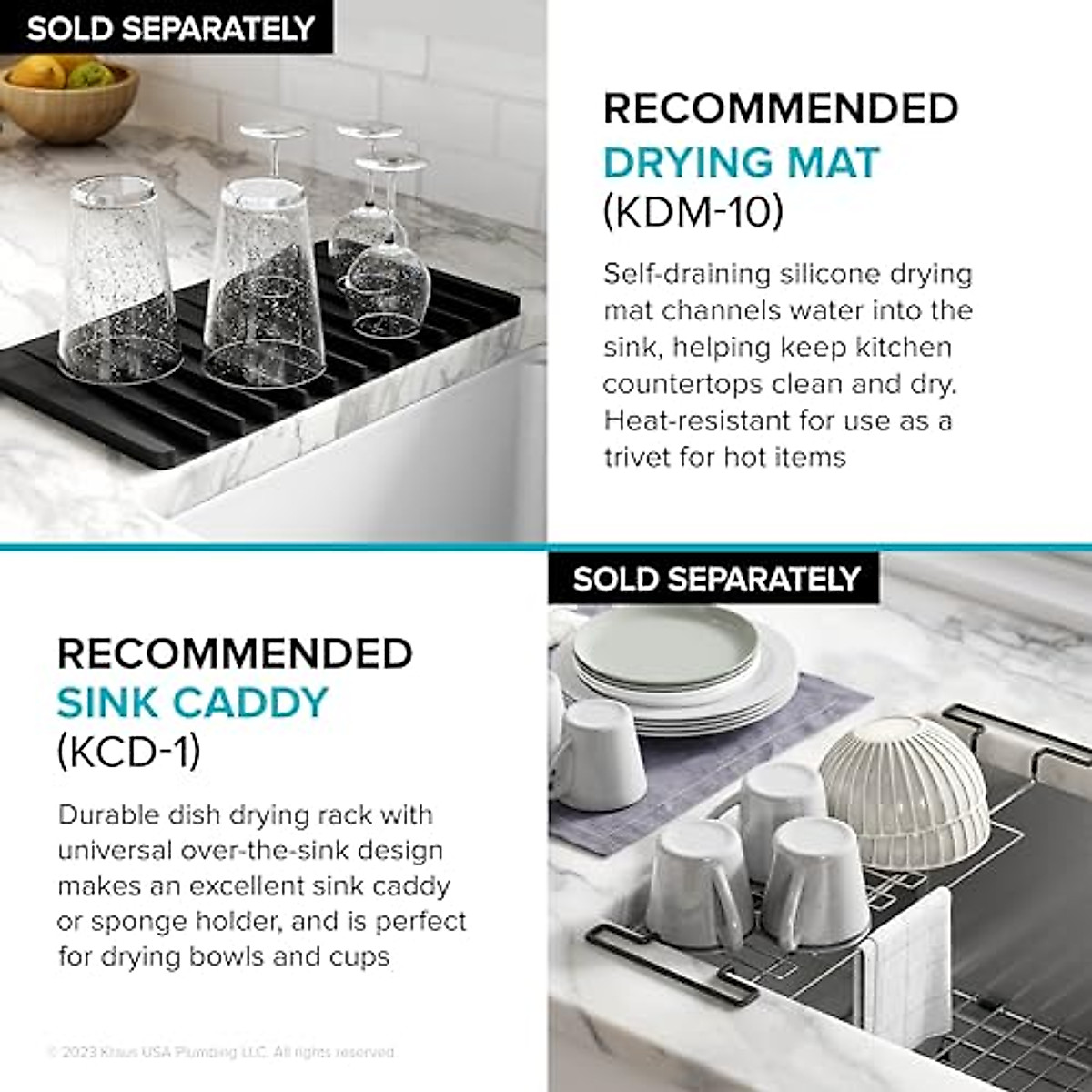 KRAUS Kore Workstation 36-inch Farmhouse Flat Apron Front 16 Gauge Single Bowl Stainless Steel Kitchen Sink with Integrated Ledge and Accessories (Pack of 5), KWF410-36