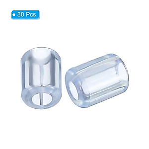 PATIKIL Kitchen Sink Rack Feet, 30 Pack 5mm ID x 10mm OD Plastic Sink Replacement Feet Wire Bumpers Protector for Protective Sink Grid, Clear