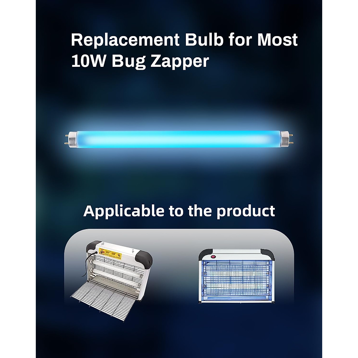 coospider-repta 6 Pack Bug Zapper Replacement Light Bulb 10W for 20W Indoor Bug Zapper, F10T8/BL Black Light Bulbs for Indoor Outdoor Mosquito & Flying Insect Zapper Lamp