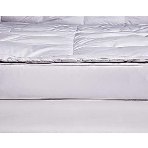 Blue Ridge Home Fashions Luxury (Level IV) 5" Thick Down Pillowtop Featherbed/Mattress Topper, Queen, White