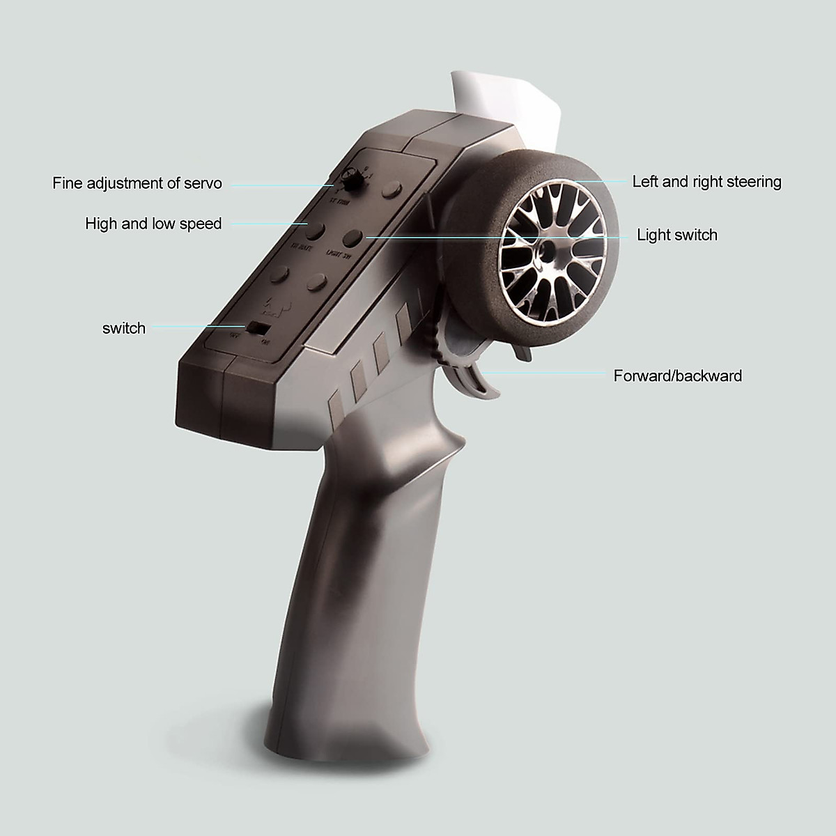 Goolsky RC Rock Crawler, 1:12 Scale Remote Control Car, 4WD Off Road RC Truck, 2.4Ghz All Terrains Climbing Vehicle, RC Car with LED Lights for Kids and Adults, Include 2 Batteries (Silver)