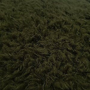 Texco Inc Flokati Curly Faux Fur Cuddly Fabric, Army Green 2 Yards