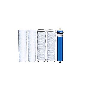 HYDRO LOGIC STEALTH RO100 COMPATIBLE FIVE FILTER PACK - 100 GPD RO MEMBRANE, CARBON, SEDIMENT FILTER FOR HYDROLOGIC SYSTEMS BY IPW INDUSTRIES INC