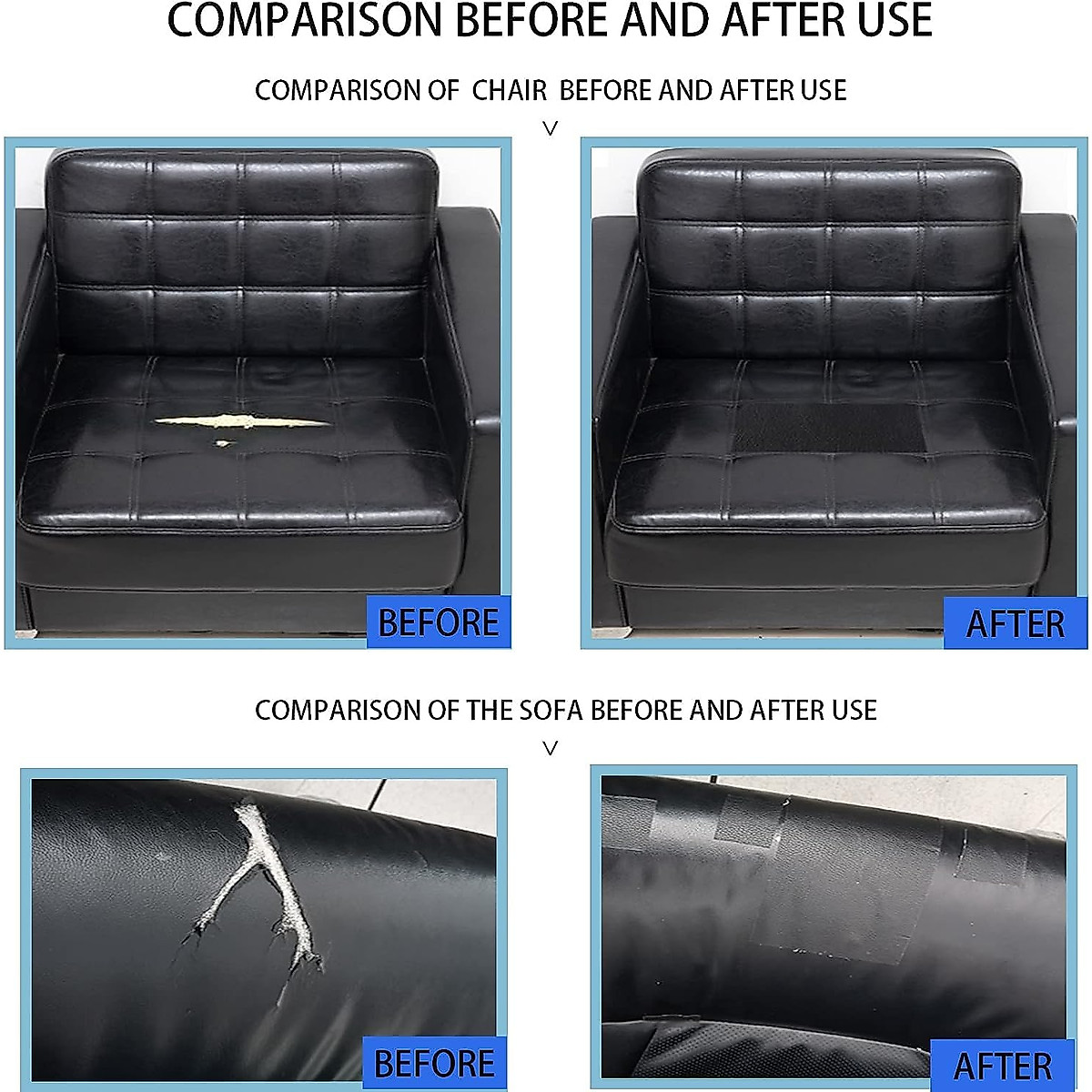 Self-Adhesive Leather Repair Patch for Furniture 17x55inch Leather Patches for Couches Car Seats Upholstery Repair Tape Patches