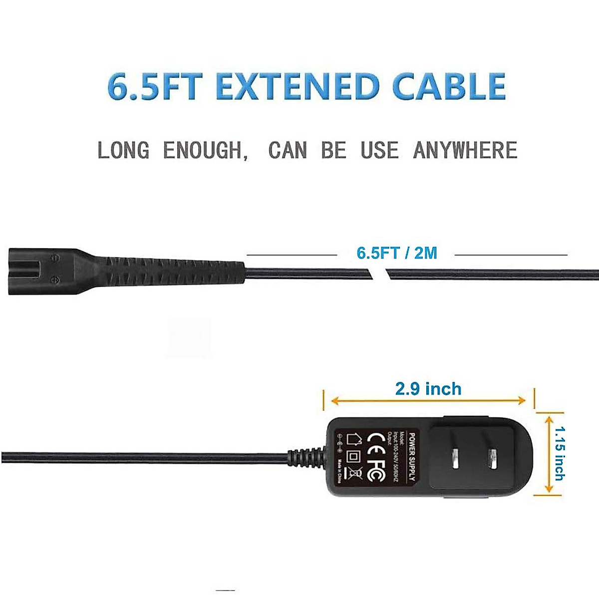 Charger Replacement for Wahl Magic Clip Cordless Clipper Trimmer, 4V Charger Cord Compatible with Wahl Clipper 8148/8418/8504/8504-400/8164/8509/8591/8591-016/1919 100 Electric Cordless Clipper