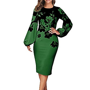 Plus Size Tube Maxi Dresses for Women Dress Business Graphic Bell Work Midi Party Dress Dress for Women Below Knees Green