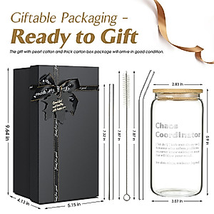 Thank You Gifts for Chaos Coordinator, Teacher Appreciation Gifts Boss Gifts for Women on Birthday Christmas Boss Day Office Gifts for Coworkers Employees Manager Mom Friend Men, 16oz Glass Cup Gift