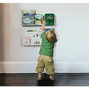 HBlife 15 Inches Invisible Wall Floating Bookshelf for Kids and Nursery, Clear Acrylic Shelves for Figures, 4 Pack (5MM Thick)