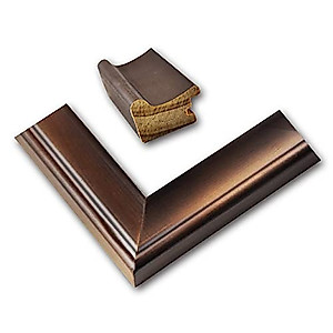 Spiretro 5 x 7 inch Country Scoop Wide Molding, Natural Solid Wood Picture Frame with Real Glass, Vertically and Horizontally Display for Desk and Wall Mounting Photo Frame, Plain Honey Brown