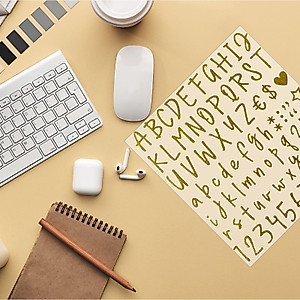 Waynoda Glitter Letter stickers 10 Sheets 810 Pieces Self-Adhesive Alphabet Number Stickers, Graduation Cap Letter Stickers for Sign, Mailbox, Notebook, Classroom Decor, Business, Address Number