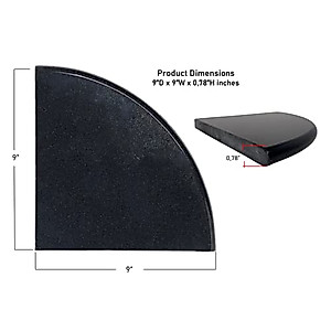 Tenedos Premium Quality Absolute Black Granite Corner Shelf Both Side Polished 9 Inch (1) Maintenance Free, Stain Resistant