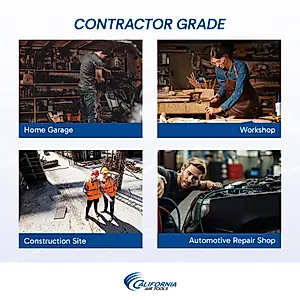 California Air Tools 8010AAD 1.0 HP Ultra Quiet and Oil-Free Air Compressor, 8 Gallon Aluminum Tank, Lightweight with Wheels, 60 dBA Noise Level, with Automatic Drain Valve