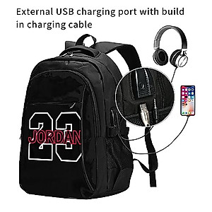 POYOMUK Basketball 23 Jordan Lightweight Backpack With Usb Charging Port Daypack Travel Rucksack
