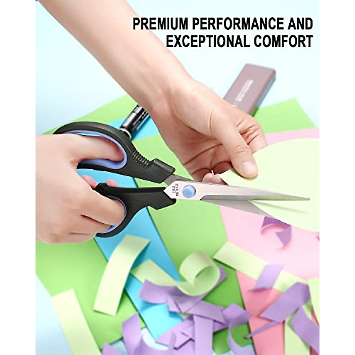 Scissors, All Purpose Thickened Craft Scissor 8.5", Stainless Steel Sharper Comfort Grip Sewing Fabric Scissors for Office School Home Supplies, Right/Left Handed, 3-Pack…