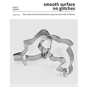 Ocean Creatures Cookie Cutters Set of 12, Metal Under the Sea Cookie Cutter Molds for Baking Dolphin,Clownfish,Octopus,Seahorse,Starfish,Jellyfish,Seashell,Shark Shaped Sandwich Fondant Biscuit Molds