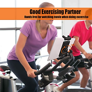 Kolasels Bike Handlebar Tablet Mount for 4-13" iPad & Phone, Motorcycle Handlebar Tablet Holder with Super C-Clamp for Microphone/Bicycle/Treadmill/Elliptical, Fit for iPad Pro, Air, Mini, iPhone