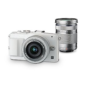 Olympus Mirrorless SLR E-PL6 with ED 14-42mm f/3.5-5.6 EZ and ED 40-150mm f/4.0-5.6 Lens Kit (White) - International Version