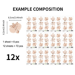 funlife 72 PCS Peel and Stick Boho Wall Decals, Self Adhesive Rustic Country Wall Stickers, Transparent PVC Boho Flowers Wall Art Stickers for Kids Room Bedroom Playroom Home Decor