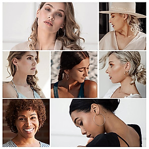 SWEETV 50MM Big Hoop Earrings for Women Hypoallergenic 925 Sterling Silver Earrings Endless Thin Hoops-suitable for ages 15+