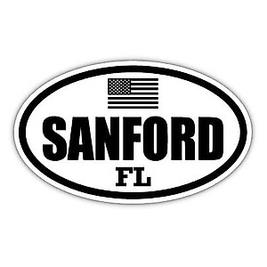 3 Pack Reflective Sanford FL Florida Seminole County Stealthy US Flag Euro Decal Sticker Vinyl for Hard Hats, Bottles, Glass, Toolbox 2" x 3"