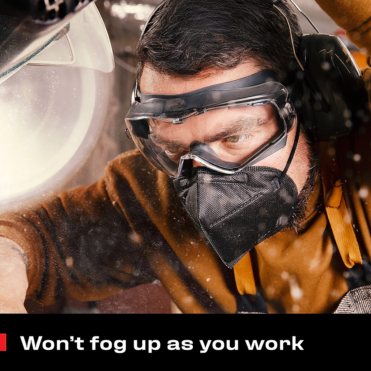 NoCry Safety Goggles Over Glasses for Men and Women; Anti Fog Scratch Resistant Men; Vented Lab with Extreme Impact Resistance; ANSI Z87.1 Certified