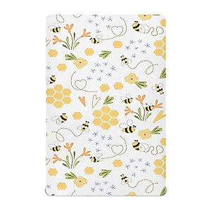 Floral Bee Fitted Crib Sheet for Girls and Boys,Soft Breathable Baby Sheet for Standard Size Crib Mattress 21164184
