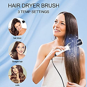 Negative ion Hair Straightener Brush,Small Hair Dryer Brush with Brush Cases,hot Hair Brush,Hair Dryer Brush for Short Hair,Blow Dry Brush,Paddle Brush Dryer,One Step Hair Dryer and Volumizer