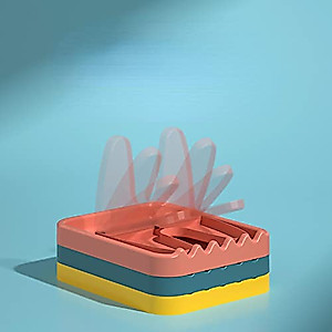 ZEYNSA Household Vertical Collapsible Pot lid Rack Plastic Desktop Multifunctional Kitchen Shelf Spoon Spatula Storage Rack Yellow