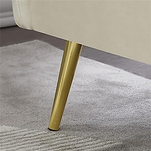 JFUYJK Velvet Futon Sofa Bed, Convertible Sleeper Loveseat Couch with Folded Armrests and Storage Bags for Small Space