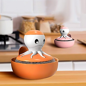 Automatic Pressurised Liquid Pot Scrubbing Brush Dishwasher Brush Non Stick Steel Ball Dishwashing Brush Dish Compatible with Machine