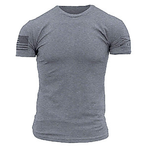 Grunt Style Ghost Basic Crew Men's T-Shirt (Ghost Dark Heather Grey, Small)
