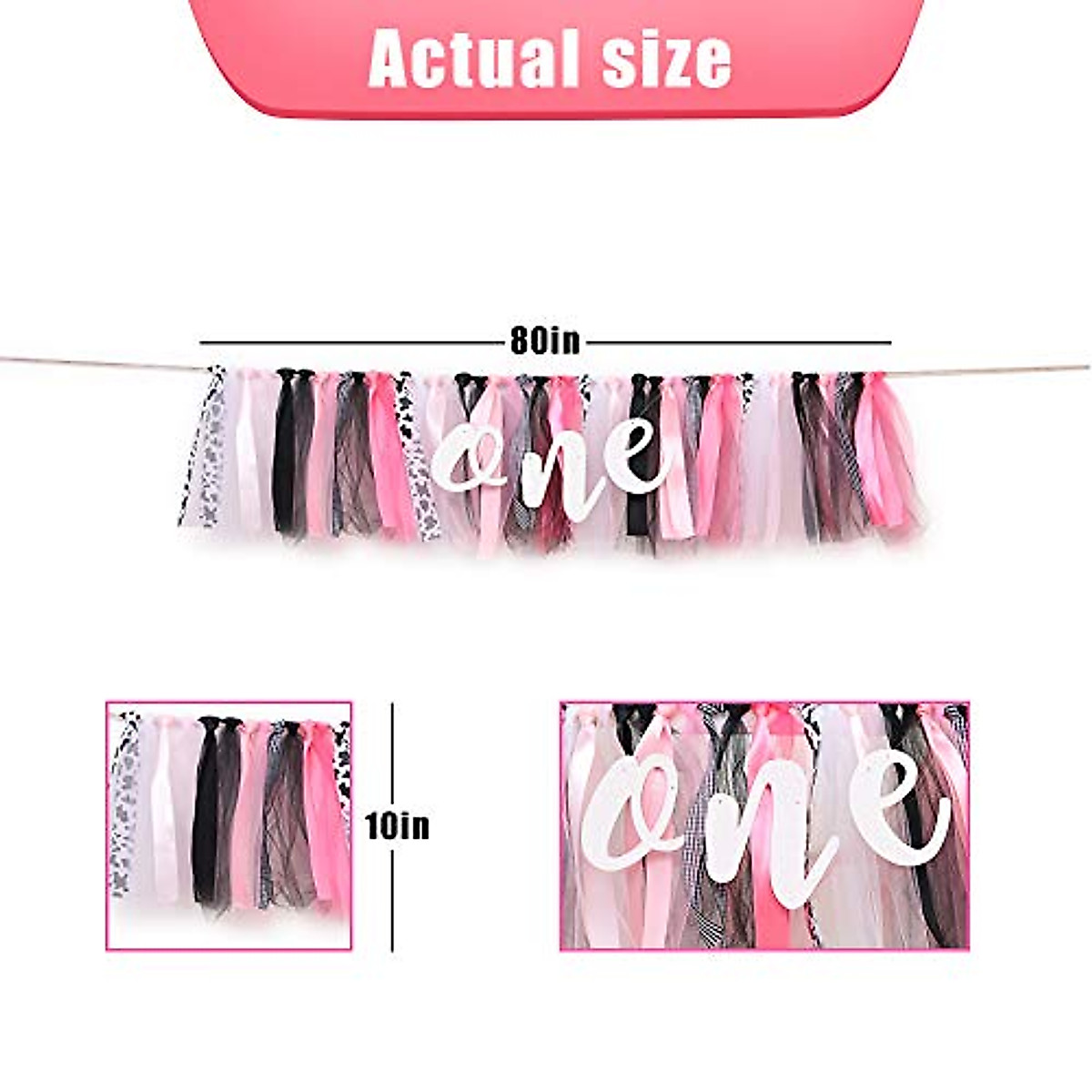 Wahawu Cow Print Birthday High Chair Banner - First Birthday Highchair Banner , Pink Cow Banner for 1st Birthday , Holy Cow Im One Birthday Decorations Girl , Farm One Birthday Decorations