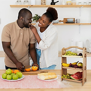 Wooden Wedge Shelves, 3 Tier Storage Organizer, Holder Handcrafted for Bathroom Living Room, Bedroom, Kitchen, Wood Rack for Countertop, Made in Europe, Gift Idea
