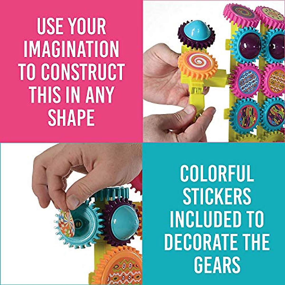 Top Race Remote Control Moving Gear Train Stem Building Toy with Lights and Sound Gift Toys for Boys 4,5,6,7,8 Year Olds | Kids Stem Building Blocks Toy (98 Pieces)