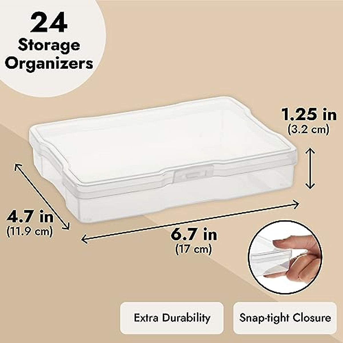Bright Creations 24 Photo Storage Boxes for 4x6 Pictures - Photo Organizer Containers with 40 Blank Labels - Clear, 64 Total Pieces - Picture Storage Containers