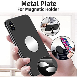SALEX Phone Metal Stickers for Magnetic Mount. Replacement Set of 16 Magnet Metal Plates Inside Cell Phone Case. Silver Car Sticky Small Round Iron Discs with 3M Adhesive Backing for Holder, Crafts.