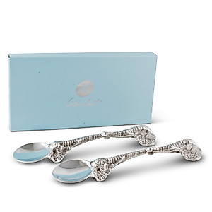 Arthur Court Designs Aluminum Elephant Figural Salad Serving Spoon and Salad Serving Fork, Salad Servers Set 11 inch Long