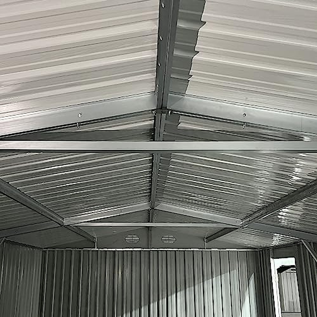 FRANSOUL Outdoor Storage Shed 20x10FT, Metal Shed Backyard Utility Large Storage Shed with 2 Doors and 4 Vents, Metal Car Canopy Shelter for Car, Truck,Bike, Garbage Can, Tool, Lawnmower