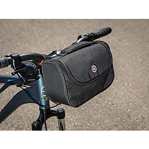 Schwinn Bike Handlebar Bag, Easy to Install, Front Bag Mounted Bicycle Accessories, Waterproof and Zippered, Black
