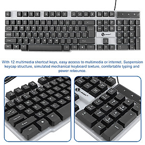 2 Sets Wired Keyboard and Mouse Gaming Keyboard Mouse Ergonomic Keyboard Mouse Computer Keyboard Backlit Keyboard Computer Accessories Keyboard Mouse for Gamer Ergonomic Mouse