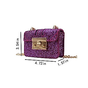 RARITYUS Sparkly Sequin Evening Bag for Women Glitter Crossbody Bag Clutch Shoulder Handbag with Chain Strap