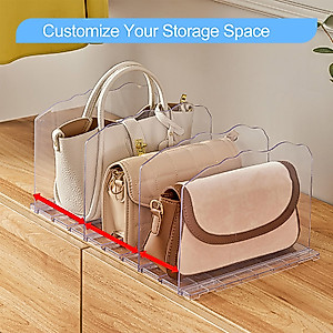 EFOBO Purse Organizer for Closet, Customizable Dividers, Clear Shelf Dividers for Closet Organizer, Handbag Organizers