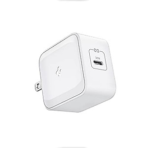 USB C Charger, Spigen 30W USB-C Power Adapter, GaN II Compact & Foldable Fast Charging for Pixel 7 Pro 6 MacBook Air iPhone 14 13 Plus Pro Max 12 Mini iPad Pro Galaxy S22 S21 Ultra Plus Note 20