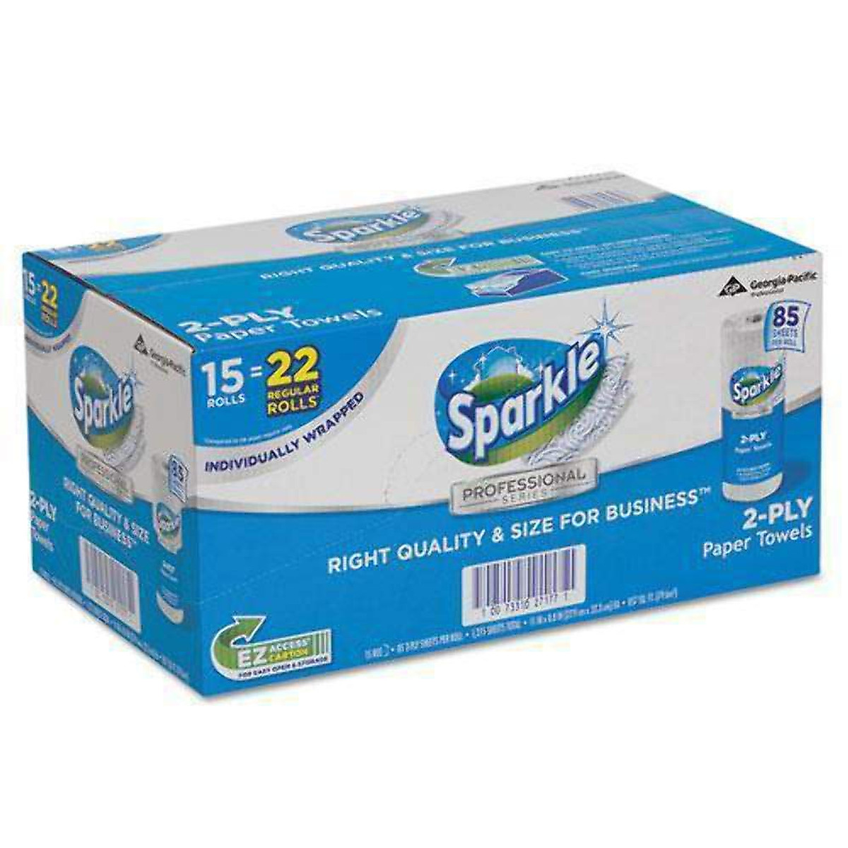 Sparkle 2-Ply Perforated Roll Paper Towels by GP PRO (Georgia-Pacific), White, 2717714, 85 Sheets Per Roll, 15 Rolls Per Case
