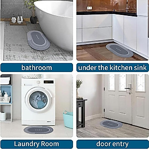 Modernized Bath Mat, Modernized Magic Mat Bathroom, The Magic Mat - Bathroom Mat Quick Dry, Super Absorbent Non Slip Bathroom Rug for Bathroom Floor Bathtub, Easy Care (Light Blue-B, 19.7 x 31.5in)