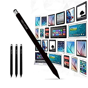 Tek Styz Pro Stylus Capacitive Pen Upgraded Works for Plantronics BackBeat Fit 2100 P/N 212201-99 with Custom High Precision Touch Full Size 3 Pack! (Black)