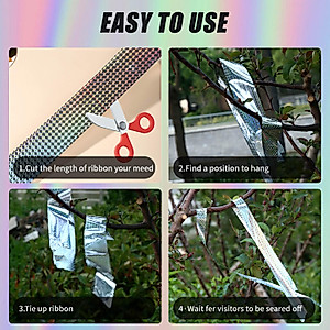 Bird Tape Repellent - Double Reflective Tape Ribbon, Bird Scare Tape, Effective Against Birds and Animals, Ideal for Gardens, Orchards, Farms and Outdoor Areas(2IN * 360FT)